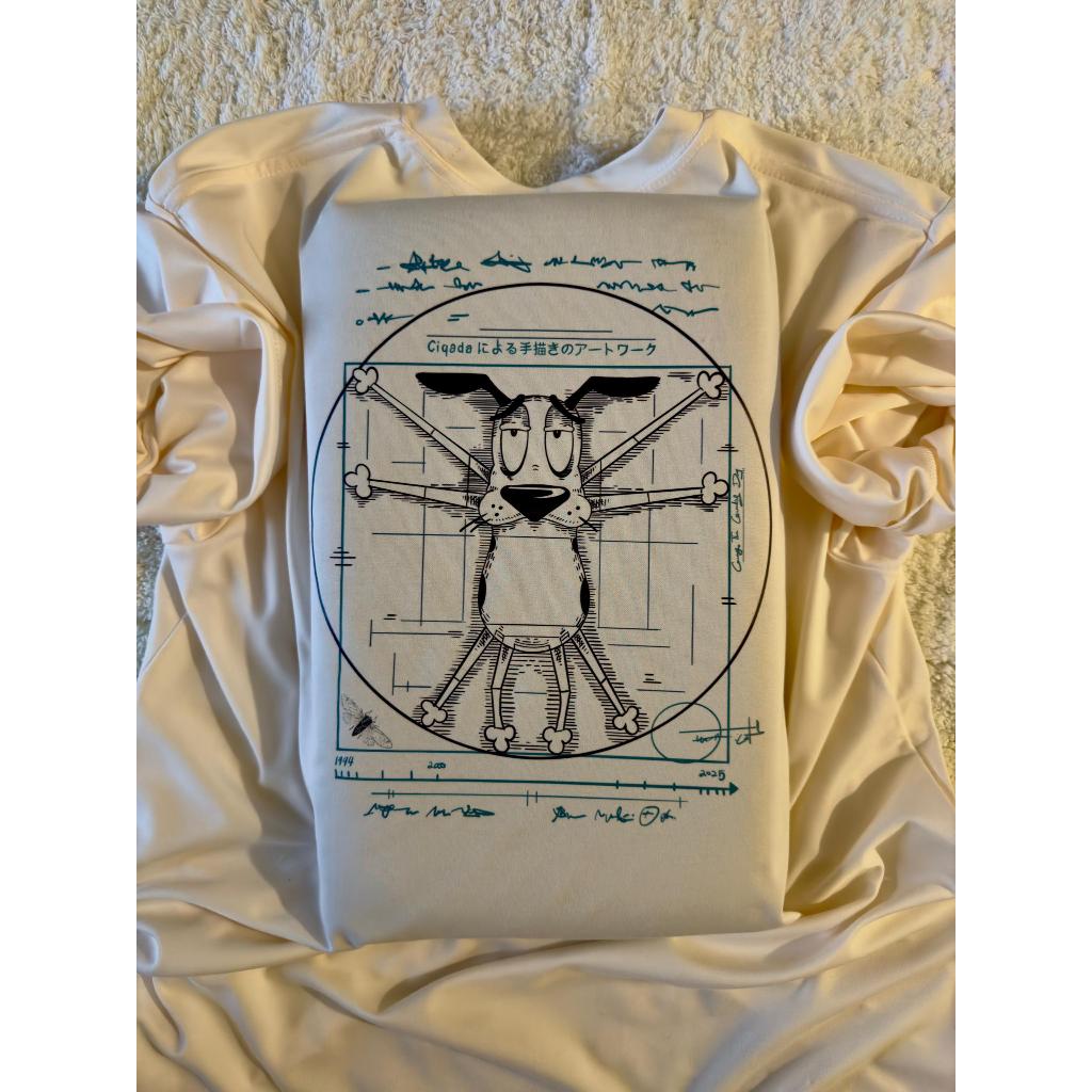 Courage The Cowardly Dog 2 T Shirt 200gsm (CREAM) – Hand-Drawn Drawing ...