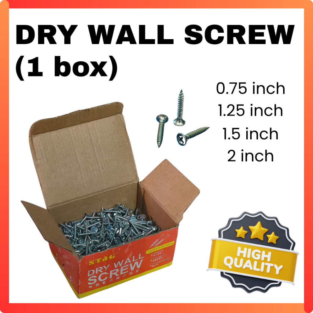 (CLEAR STOCK) ONE BOX Dry Wall Screw/ Skru/ Screw Box inch/ Kotak Skru ...