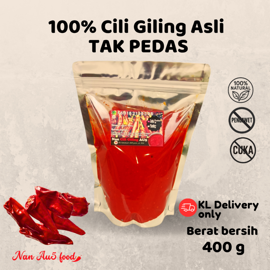 CILI GILING ASLI | TAK PEDAS/PEDAS | CILI KISAR | CILI BOH | 400g/200g ...