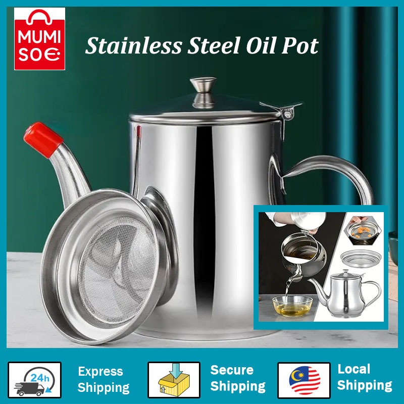 Minyak Filter Pot with Spout Mesh Oil Storage Jug Anti-Leak, Penutup ...
