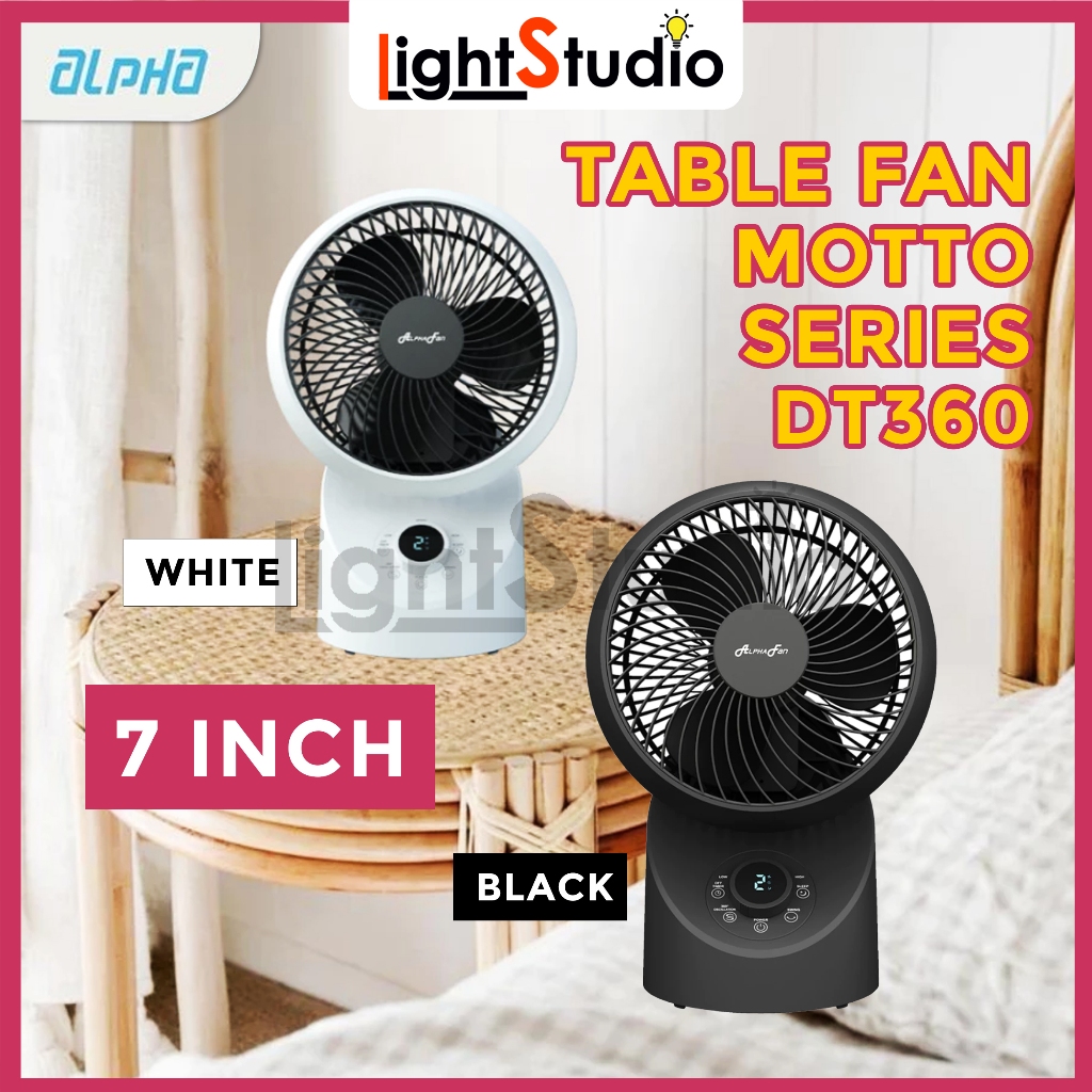 Alpha Motto Table Fan DT360 l 7 INCH l 360 Degree Head Oscillation l ...