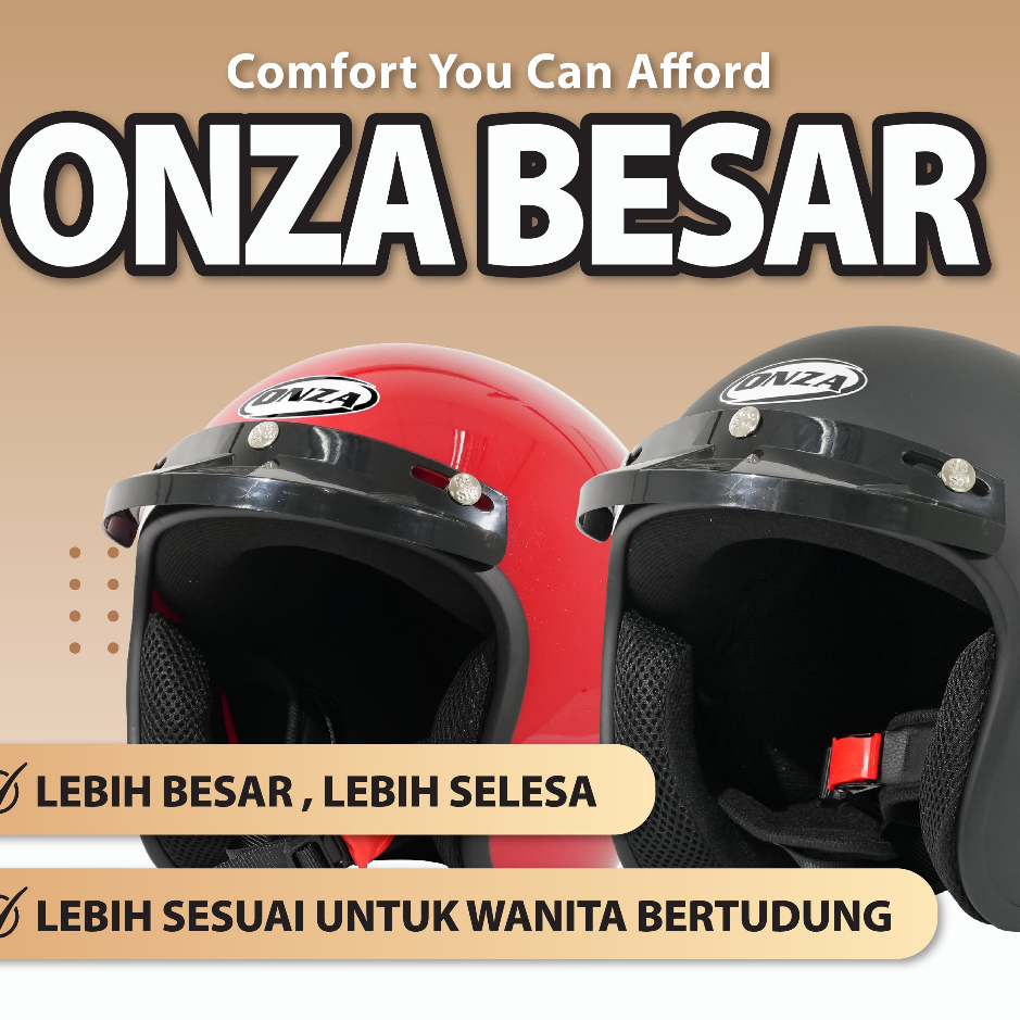 [XL HELMET] ONZA BESAR HELMET FOR KEPALA BESAR BIG SIZE HELMET MURAH ...