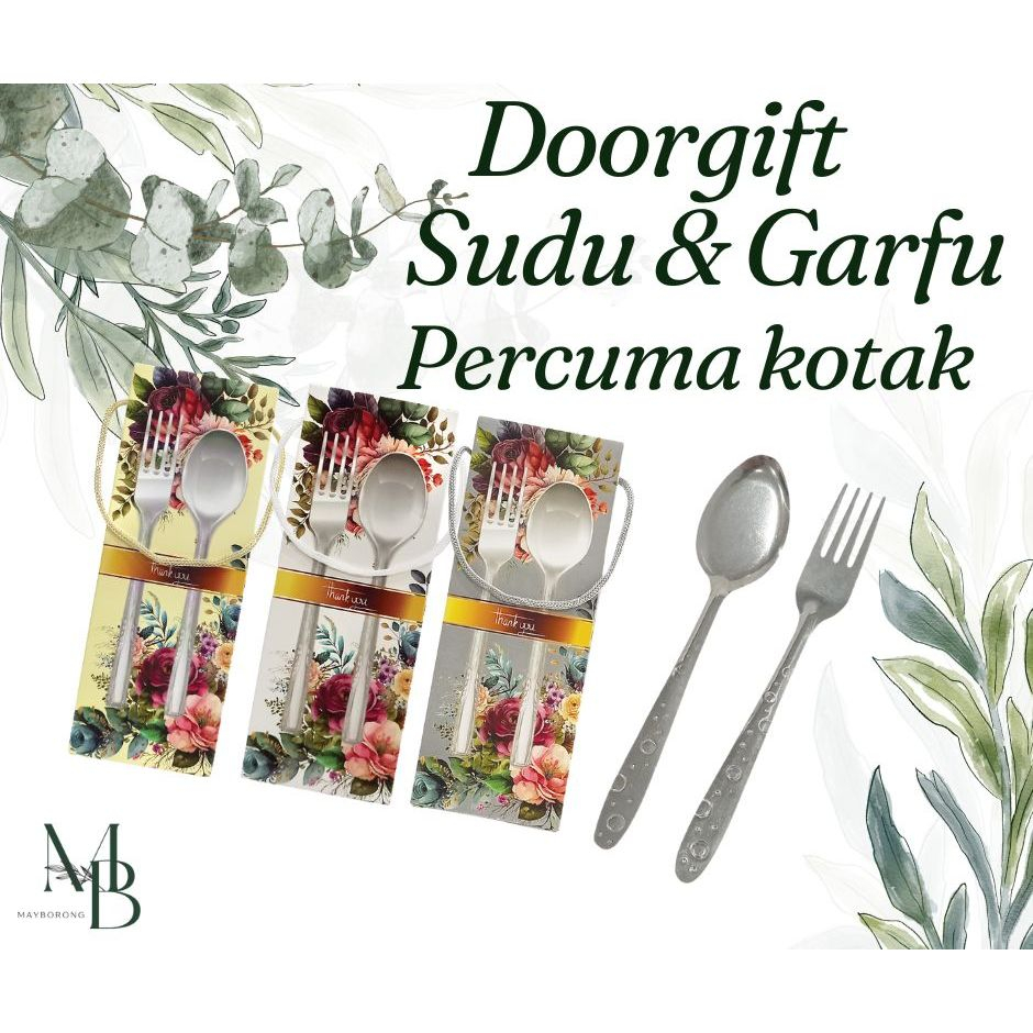 Doorgift Sudu Garfu Set / Stainless Steel Spoon And Folk/Set Sudu Dan ...