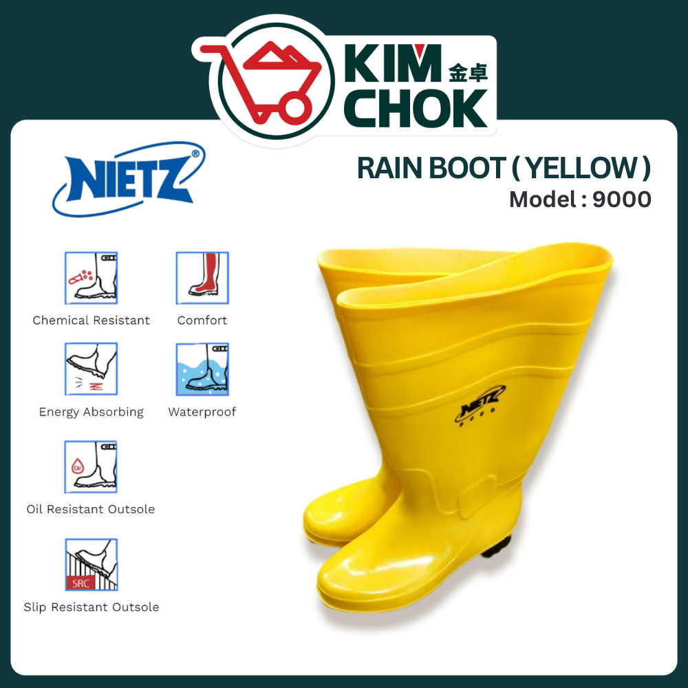 NIETZ Yellow Rain Boots ( 9000 ) | Rubber Boot | Kasut Boot Getah ...