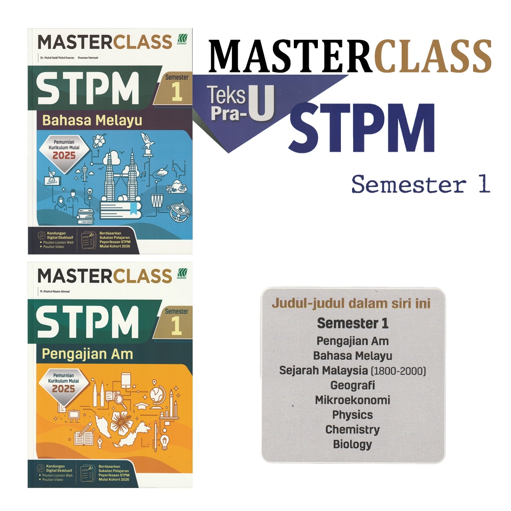 SASBADI | BUKU REFERENSI | PRE-U - TEKS PRA-U MASTERCLASS STPM (SEMESTER 1) (2026) | Shopee Malaysia