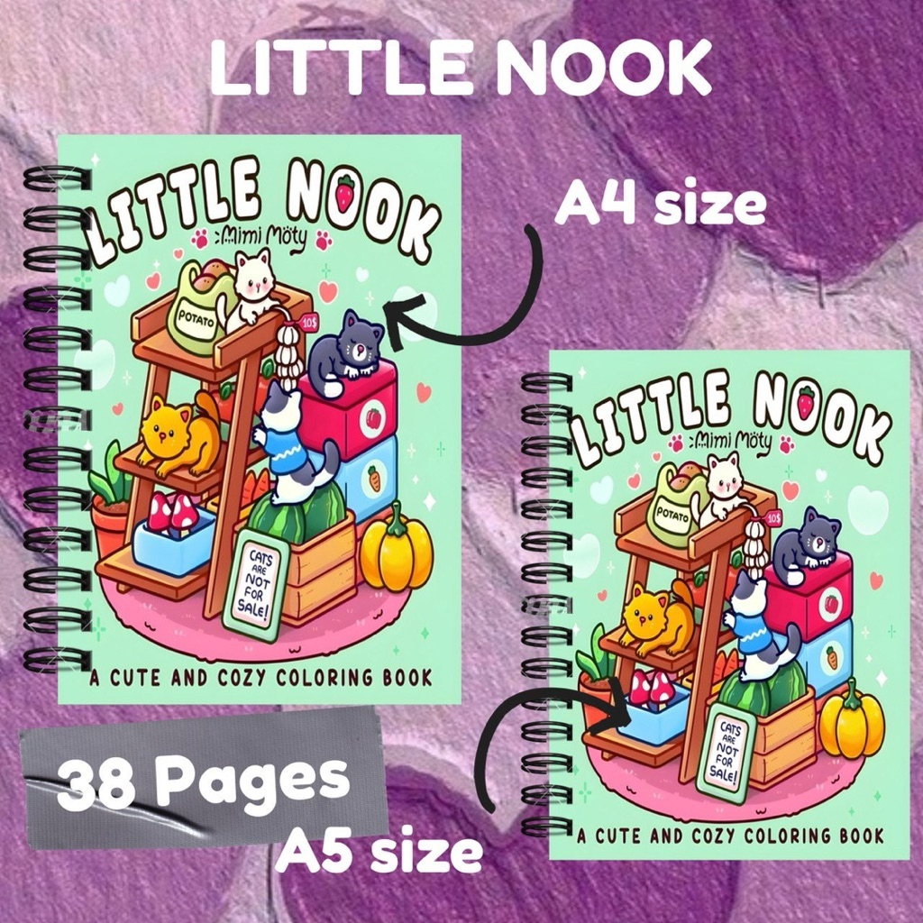 Little nook book loose paper a cute and cozy coloring book 38 pages A4 ...
