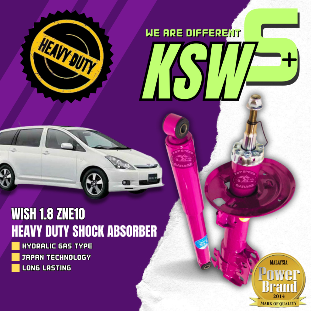 TOYOTA WISH 1.8 ZNE10 - KSW (GAS) Shock Absorber FRONT & REAR (18Months Warranty) | Shopee Malaysia