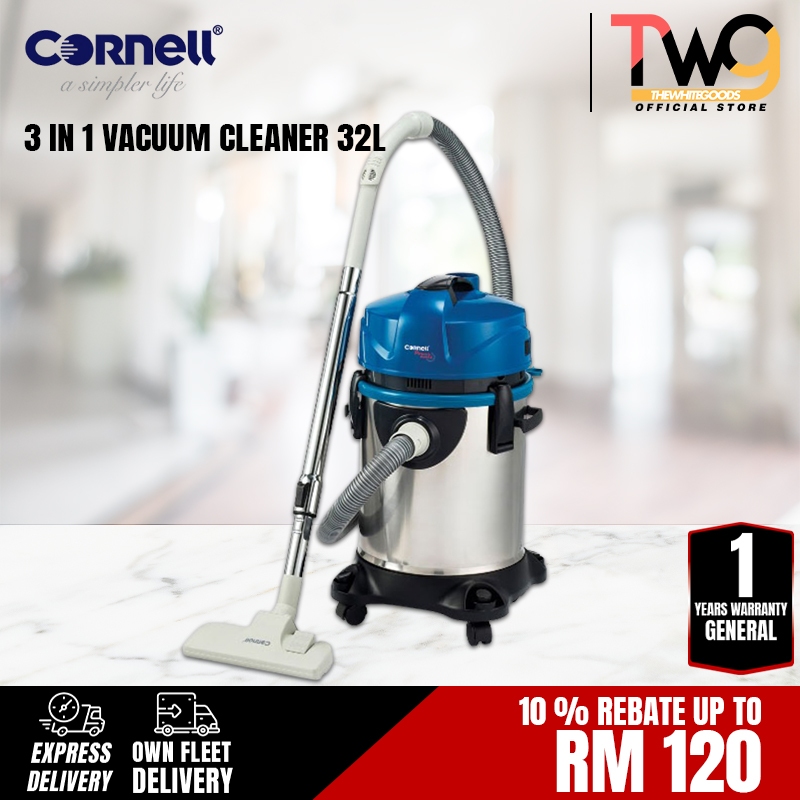 CORNELL 3-IN1 VACUUM CLEANER STAINLESS STEEL 32L | CVC-WD602S | Shopee ...