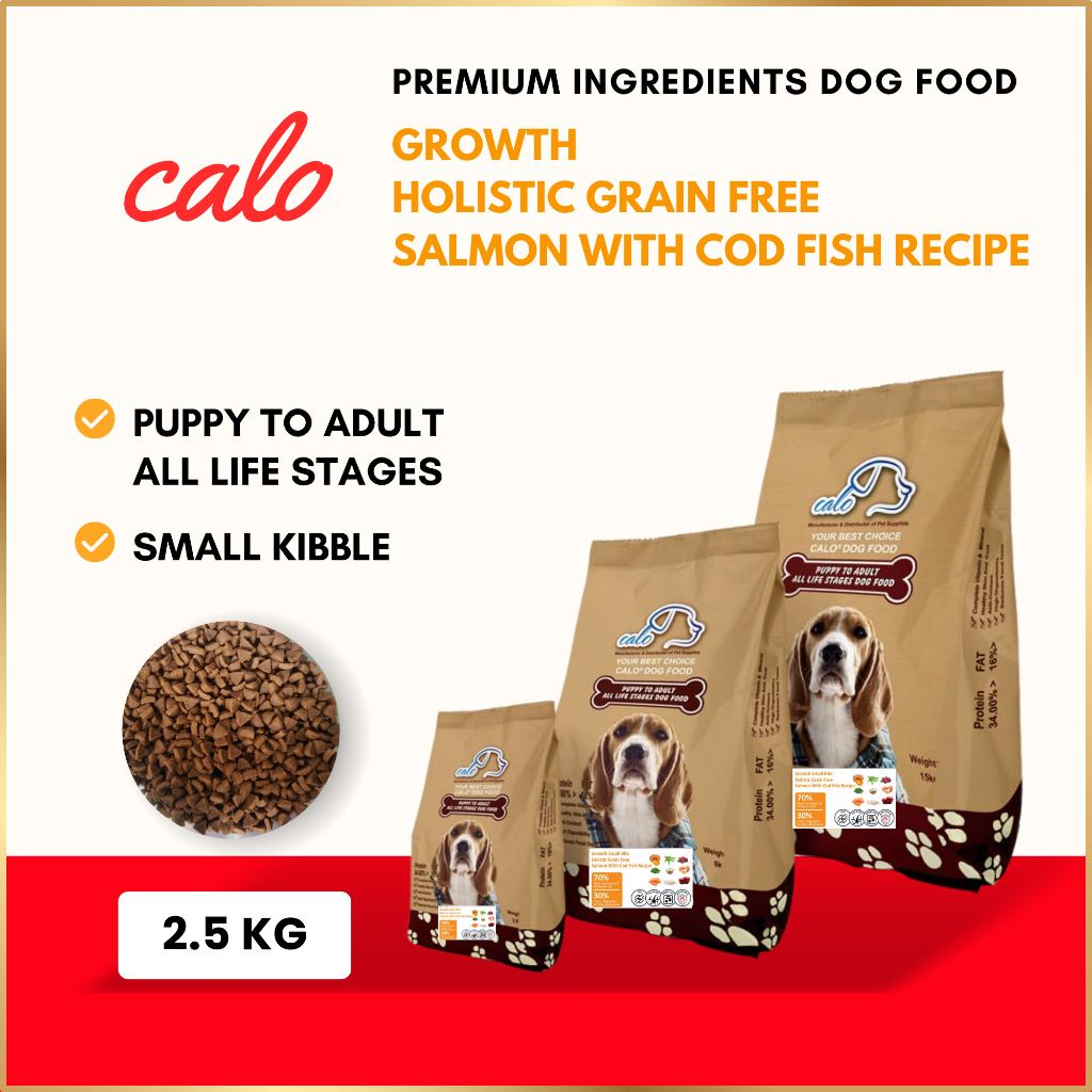 Calo Dog Food Growth Salmon With Cod Fish Holistic Grain-Free formula ...