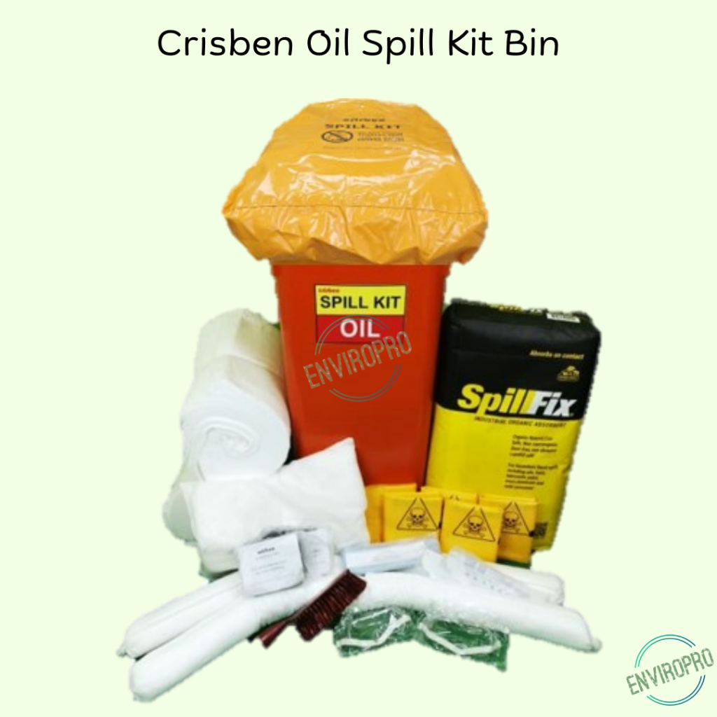 Crisben Oil Spill Kit Bin - 100 Litres - Orange/Red Bin - SKA120 ...