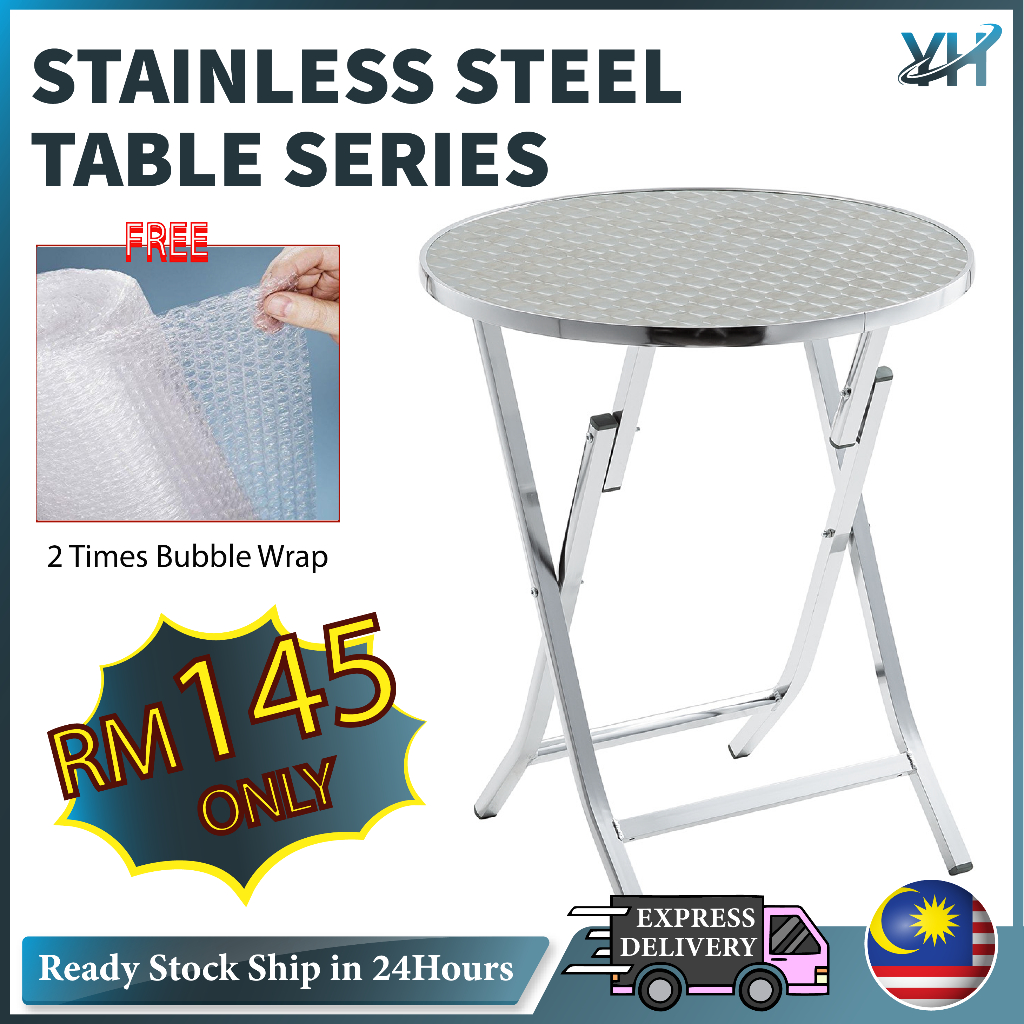 Meja Stainless Steel Working Table (Round) / Meja Dapur Dining Table ...