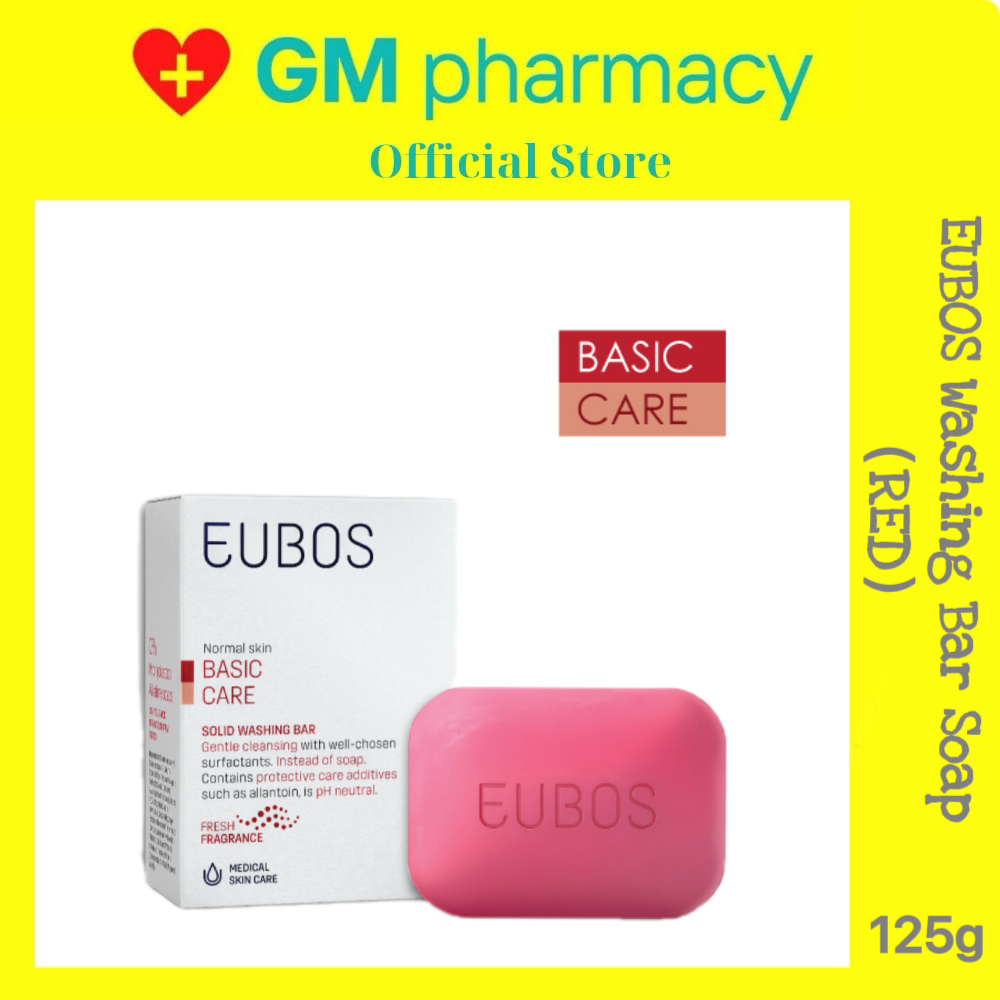 EUBOS MED BASIC SKIN CARE SOLID WASHING BAR SOAP (125G) (RED-FRAGRANCE ...