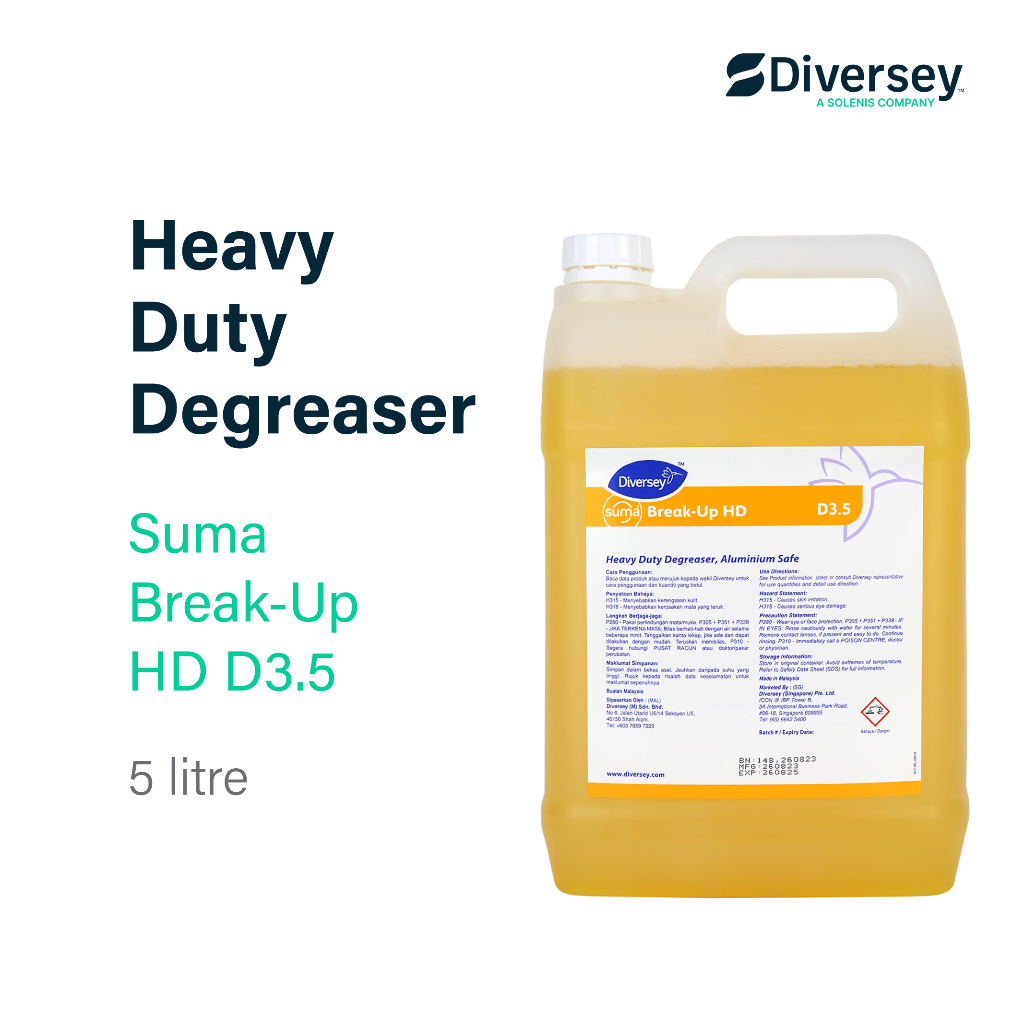 DIVERSEY SUMA BREAK UP HD D3.5 Heavy Duty Degreaser for food contact ...