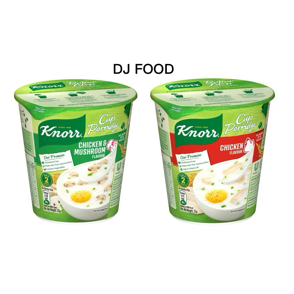 (Unit) KNORR INSTANT CUP PORRIDGE Mushroom / Chicken / MALA (32g-37g ...