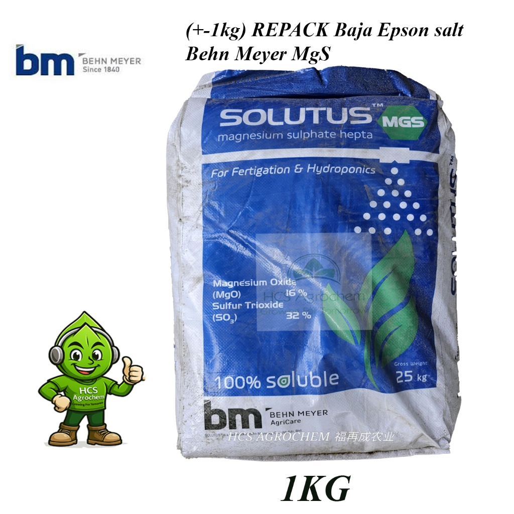 (+-1kg) (Repack)Epson Salt Baja Magnesium Sulphate Heptahydrate MgS ...