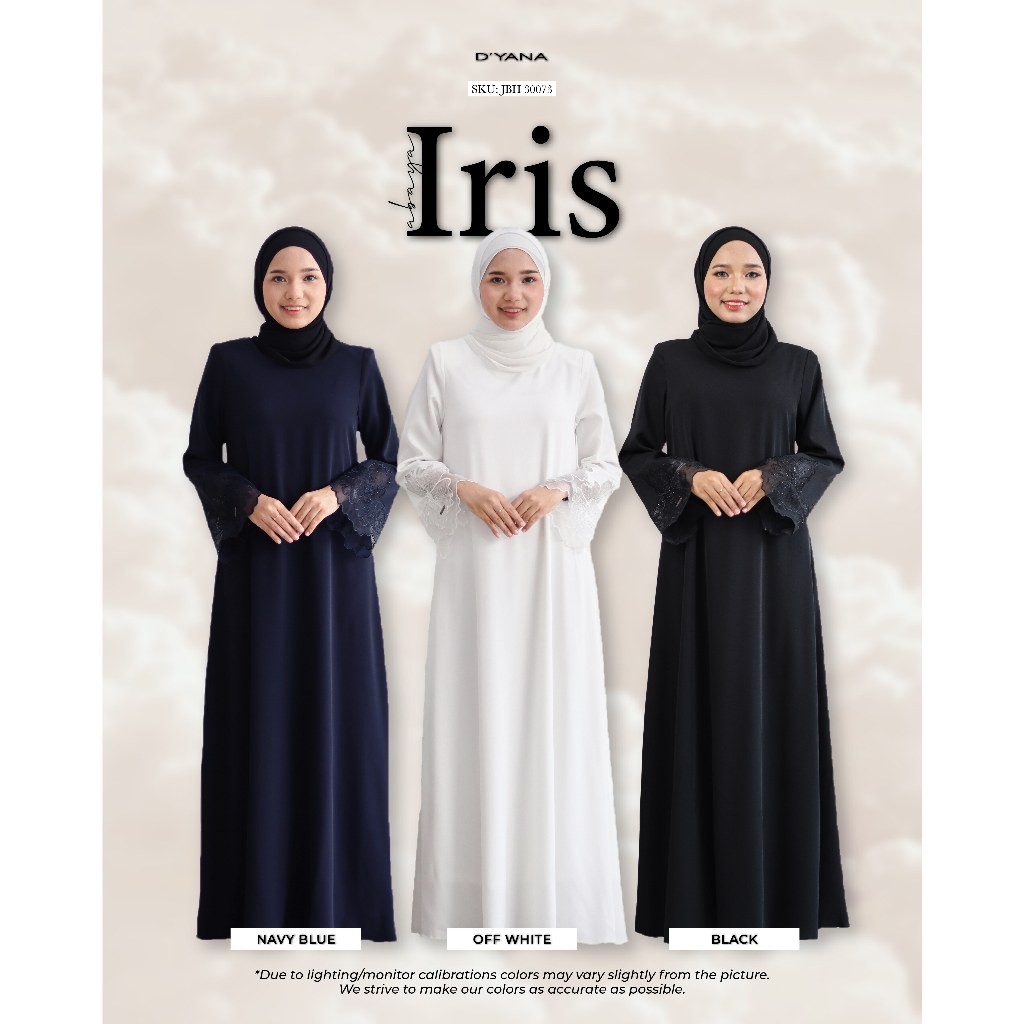 D'YANA - ABAYA IRIS BUNGA VIRAL MATERIAL PREMIUM MATTE DUBAI (NO SHAWL ...
