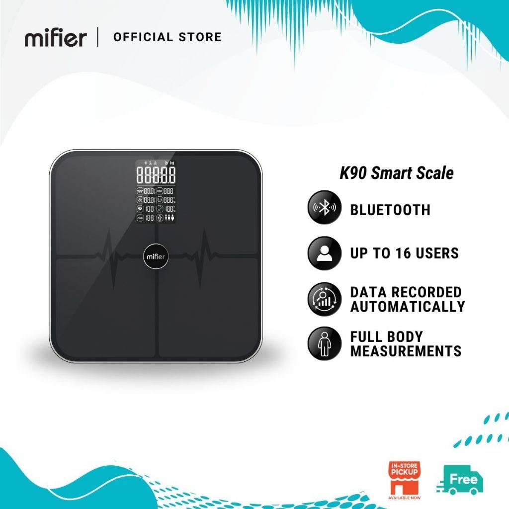 Mifier K90 Smart Scale Digital 16 in 1 Scale 16 Measurements Heart Rate ...