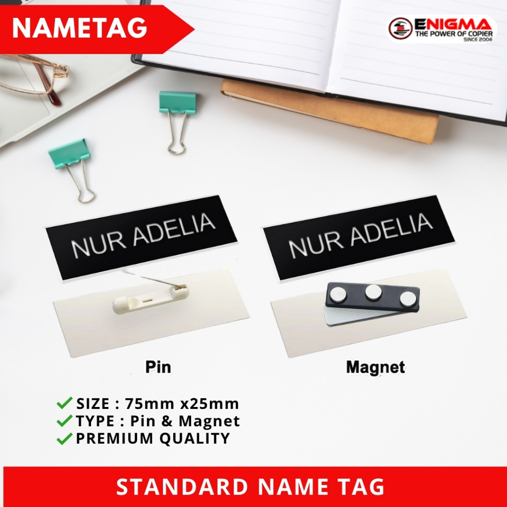 NAME TAG PIN / MAGNET | NAME TAG PENJAWAT AWAM / PELAJAR SEKOLAH ...