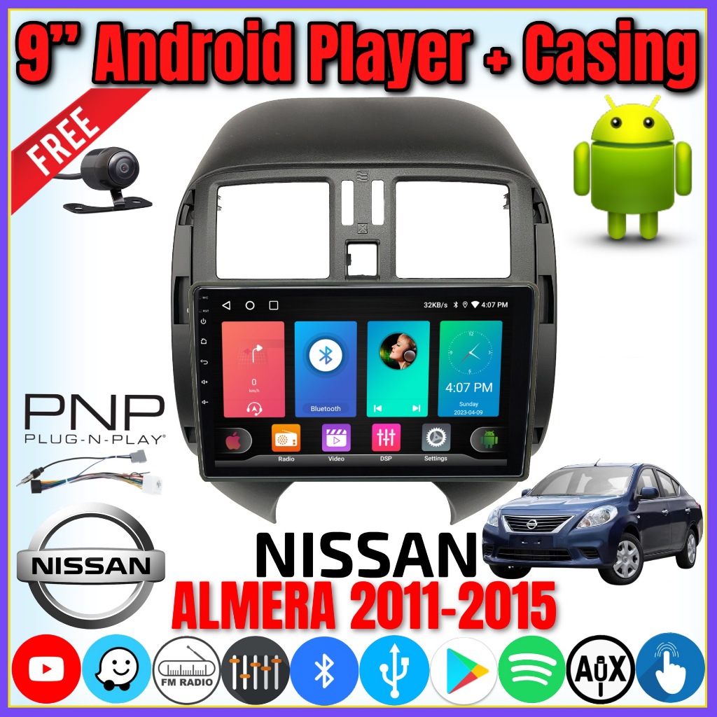 (Nissan Almera 2011-2015) 9" Android 2-DIN Car Player IPS Screen 2GB ...