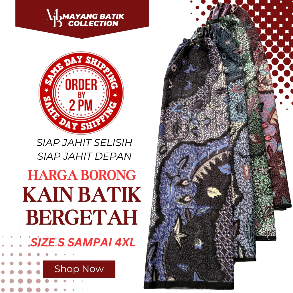 Kain Berpantang Bergetah / Kain Batik Instant / Confinement Sarong ...