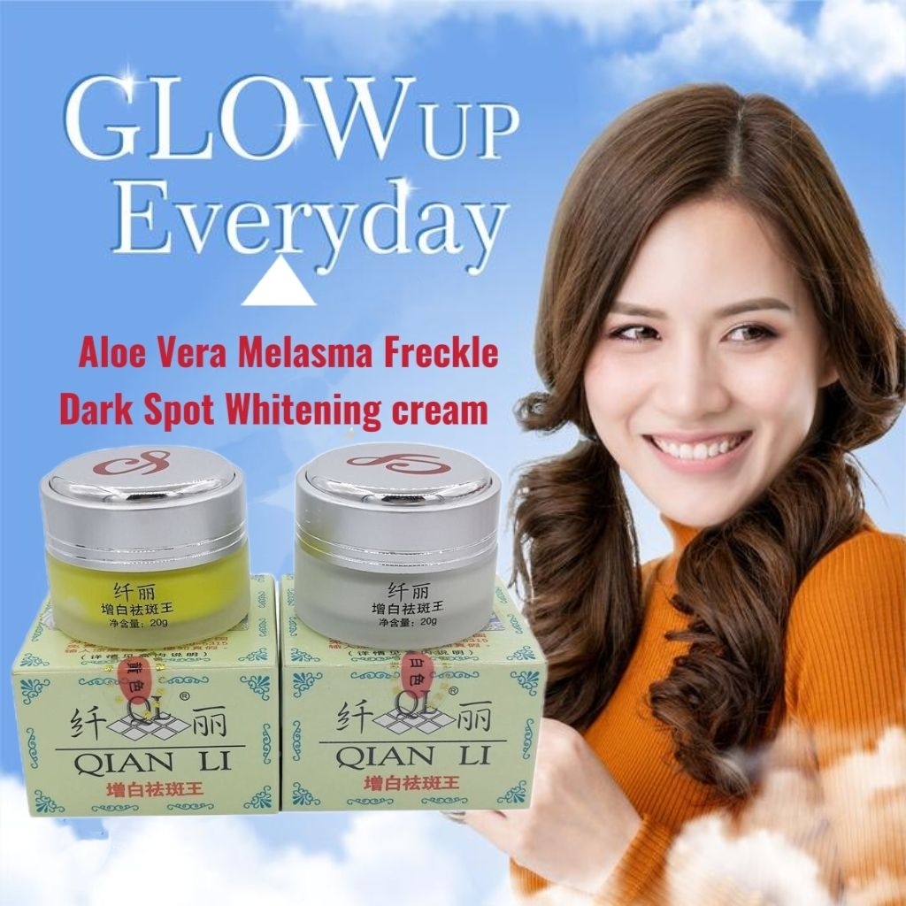 Krim siang & malam Pure Aloe vera Skin Glow Brightening Jeragat Freckle ...