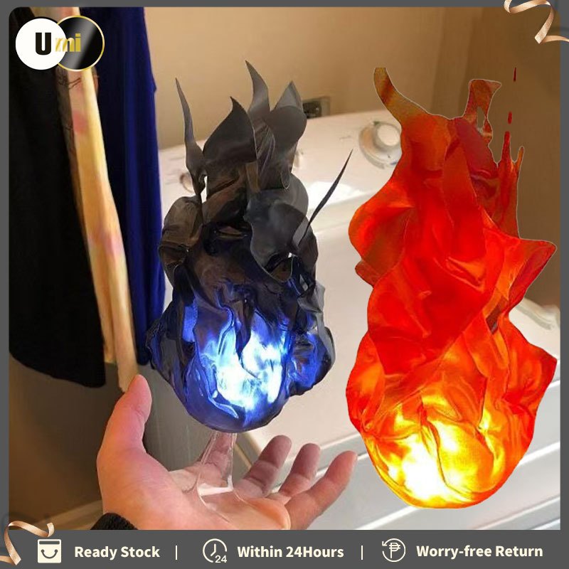 Halloween Decor Reusable Ghost Fire Lamp Artificial Fake Fire Floating ...