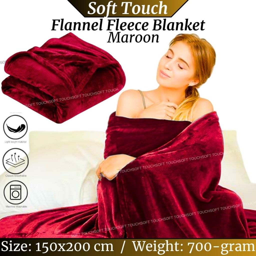 Selimut Baldu Gebu Flannel Velvet Plush Throw Grey Blanket Sofa Office ...