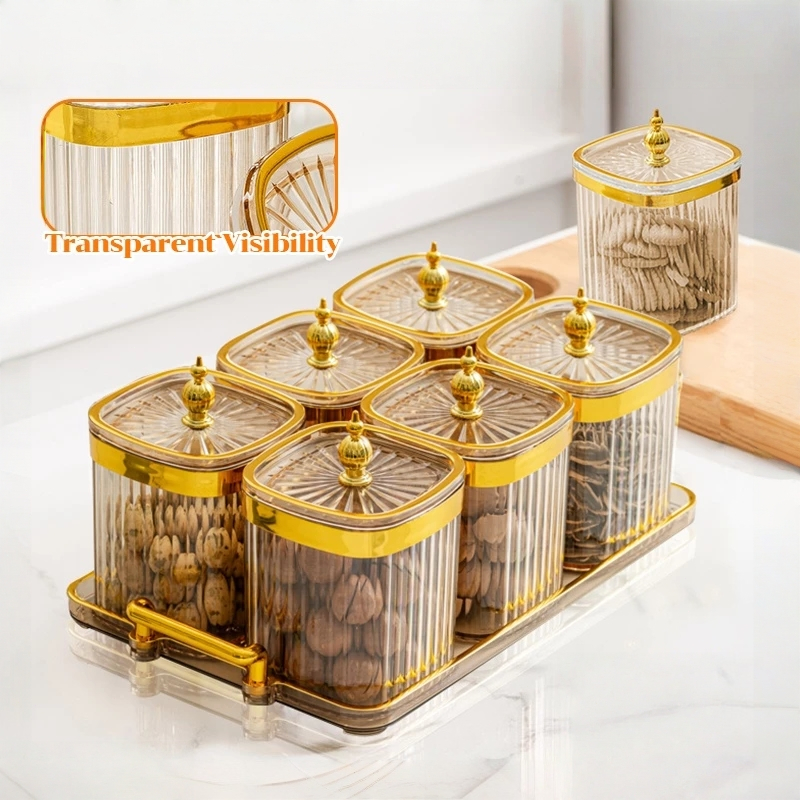 6PCS Fruit Snack Storage Balang Kuih Serving Tray Dried Fruit Candy ...