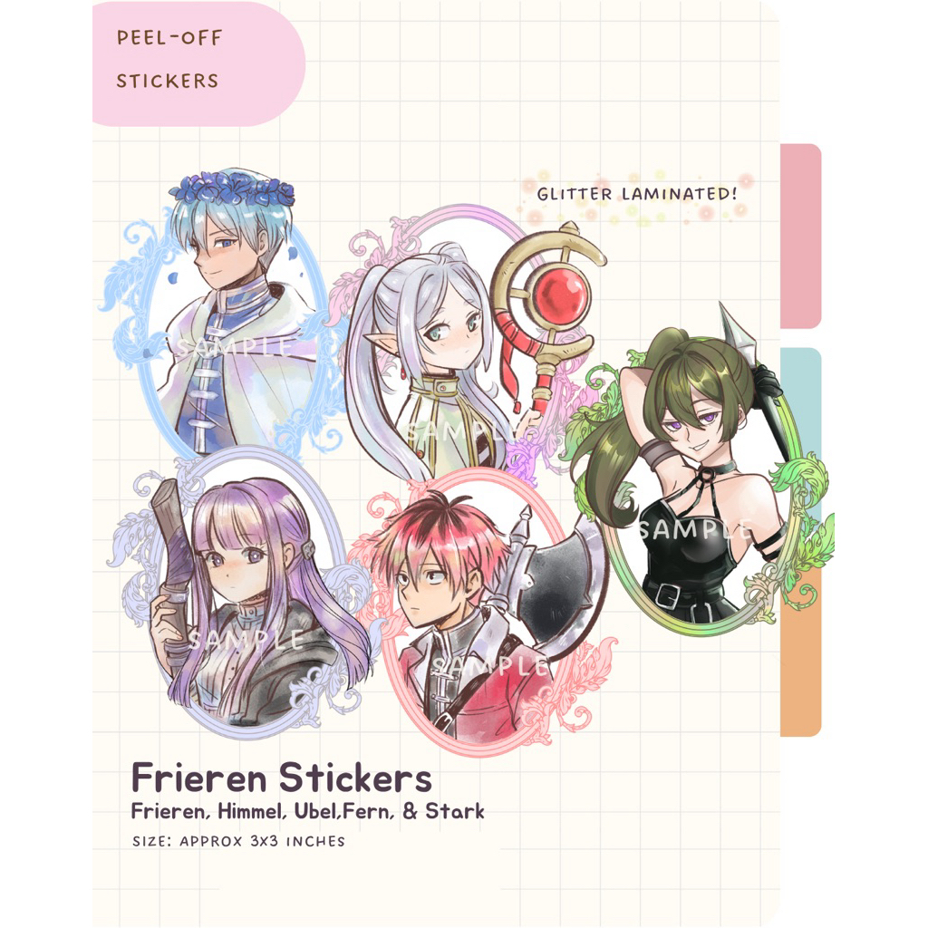 Frieren Glitter Stickers Easy Peel | Shopee Malaysia