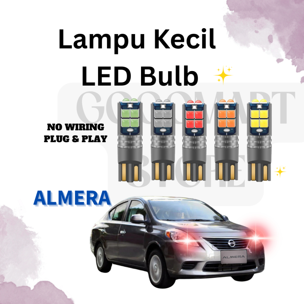 NISSAN ALMERA LED Bulb Small Headlamp Number Plate Light T10 Lampu ...
