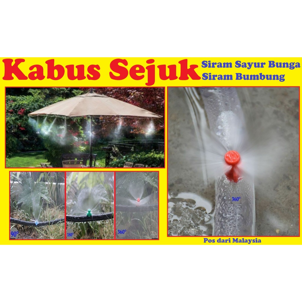 Semburan Air Kabus Micro Jet Mist Misting Fan Spray Sprayer Nozzle ...
