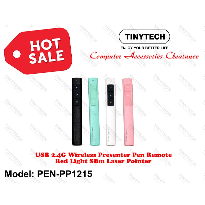 TINYTECH PEN-PP1215 USB 2.4G WIRELESS PRESENTER PEN REMOTE RED LIGHT ...