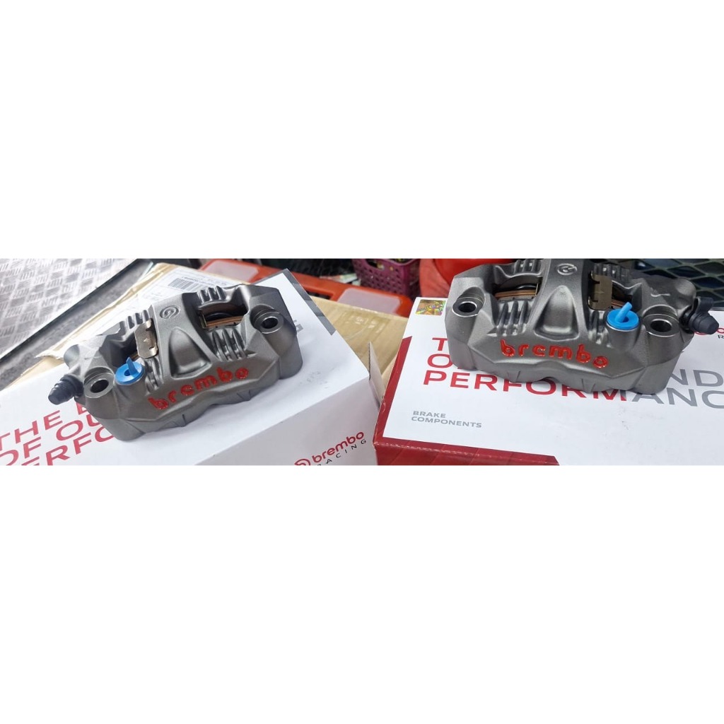 BREMBO GP4RS 108MM SILVER RED LOGO LH RH SET LEFT RIGHT SET KIRI KANAN 100% ORIGINAL MADE IN ...