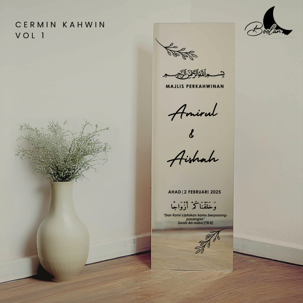 STICKER CERMIN KAHWIN 2, TUNANG AQIQAH BOARD CUSTOM | Shopee Malaysia
