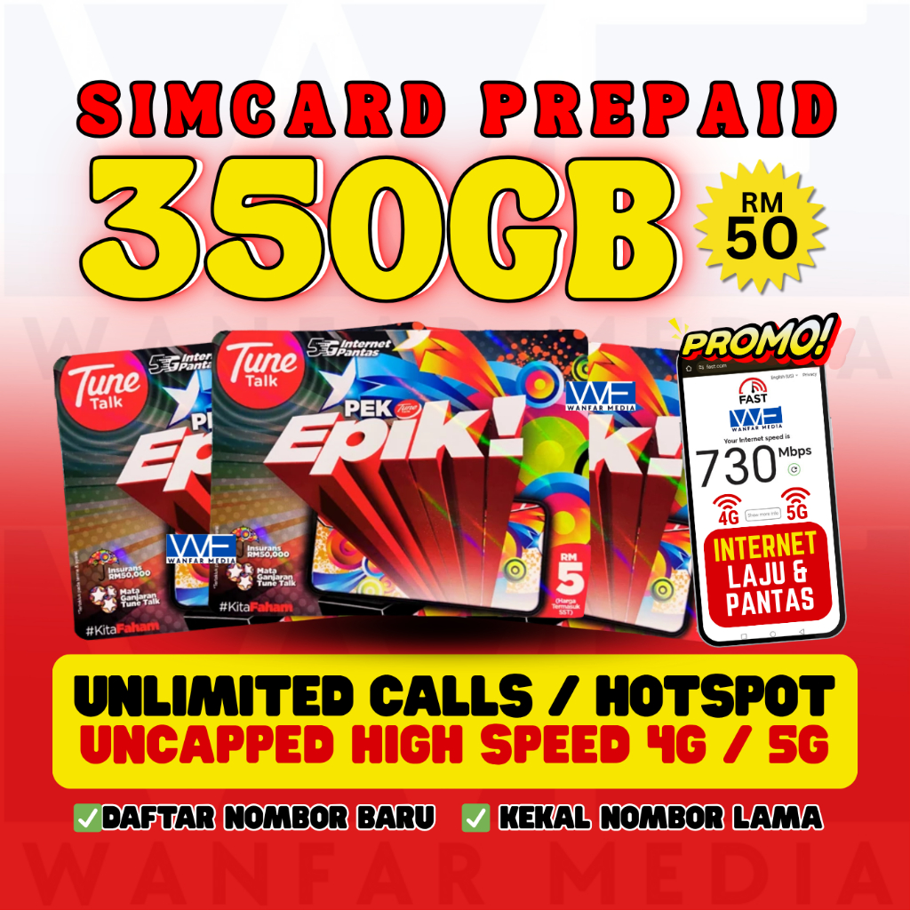 [𝗦𝗜𝗠𝗞𝗔𝗗 𝗧𝗨𝗡𝗘 𝗧𝗔𝗟𝗞] Unlimited Call Hotspot Data High Speed 4G/5G Epik+ Prepaid Pantas Halo Telco ...