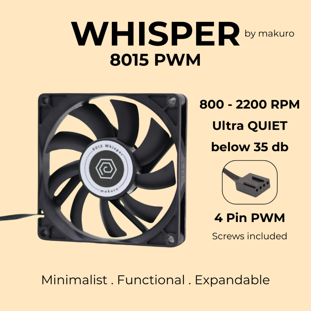 [ WHISPER ] 8015 PWM PC CASE CASING FAN | 800 - 2200 RPM | ULTRA QUIET ...