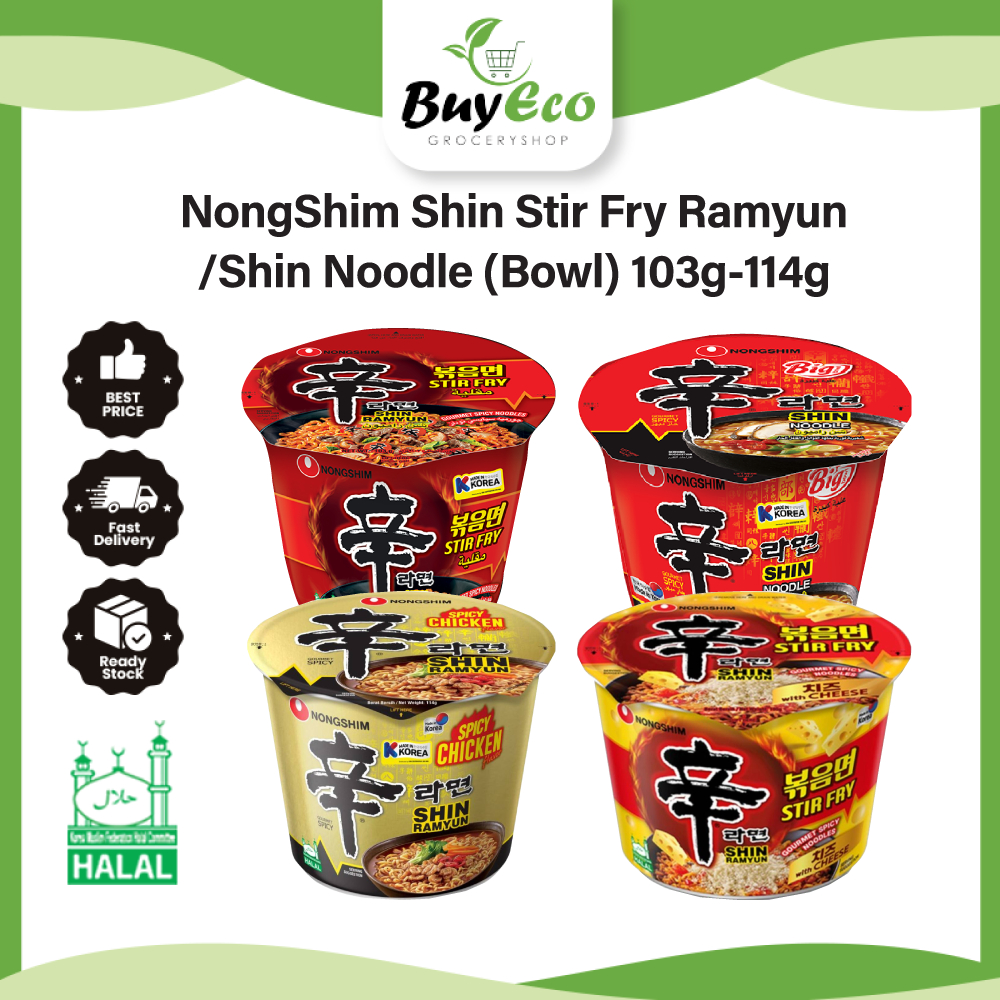 (MADE IN KOREA) Nongshim Shin Stir Fry Ramyun / Shin Ramyun (BOWL ...