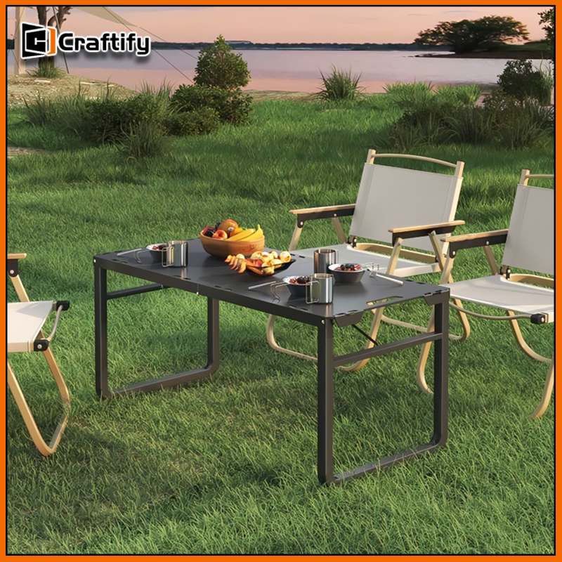 Multifunctional Meja Outdoor Folding Table Portable Adjustable Camping ...