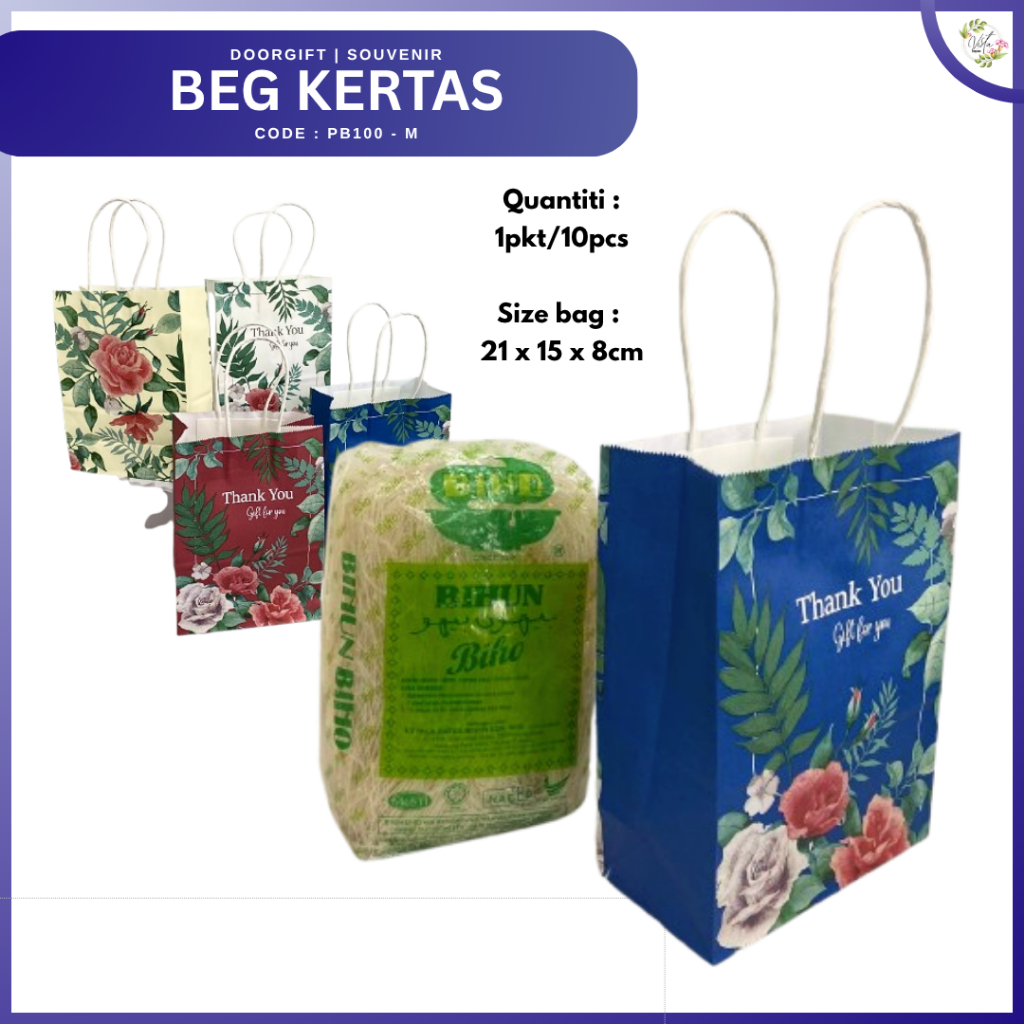 VISTA | Beg Kertas Bercorak Paper Bag Goodies Doorgift Bag Kahwin Beg ...