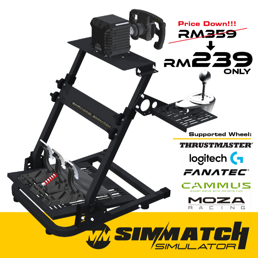 RACING SIMULATOR STEERING WHEEL STAND RIG Stand Rig z Foldable Cockpit ...