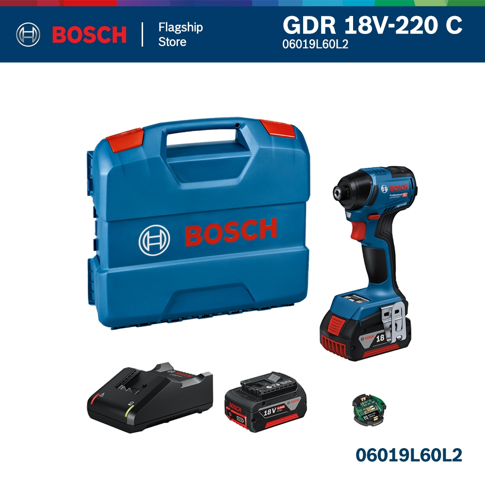 BOSCH GDR 18V-220 C Professional Cordless Impact Driver - 06019L60L2 ...