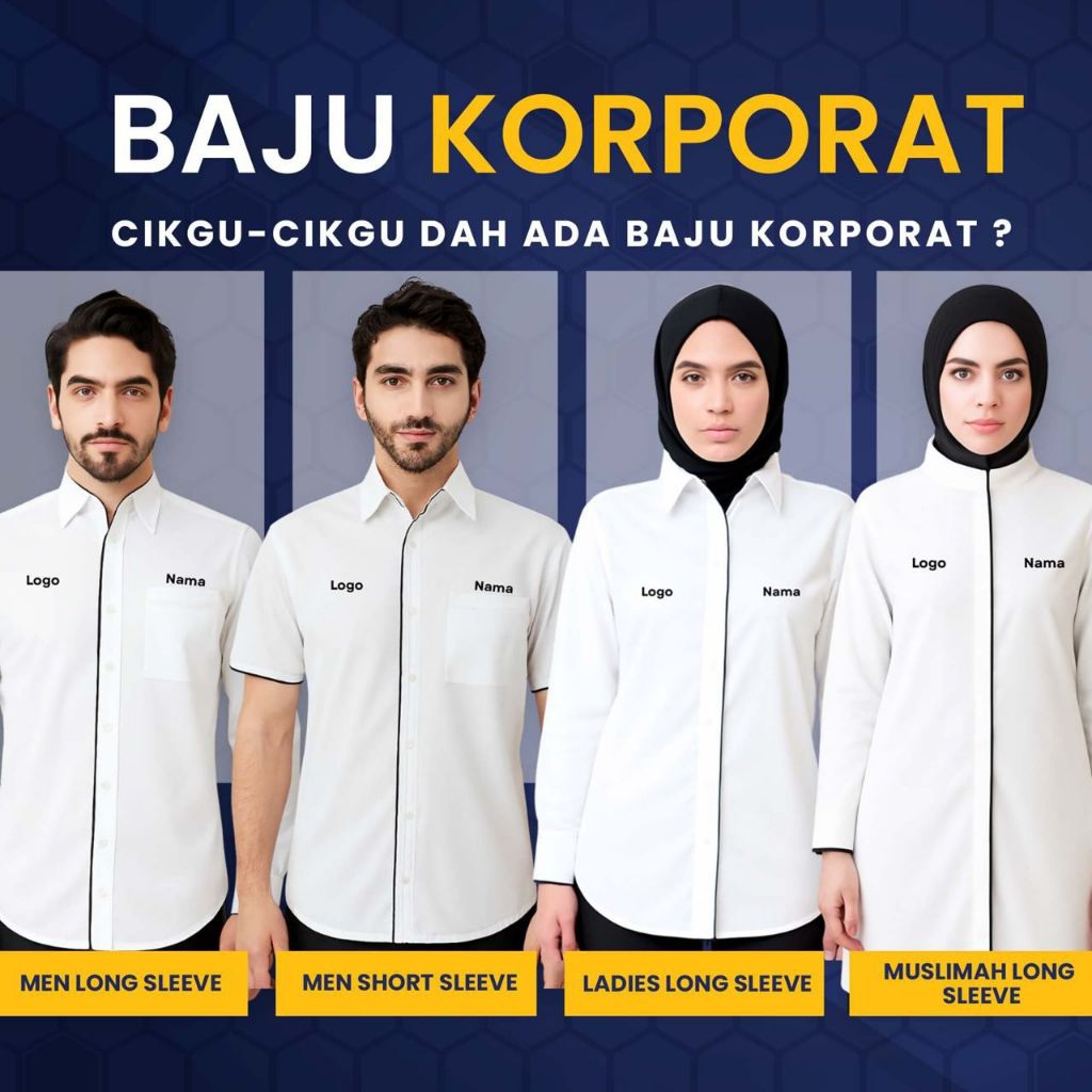 Baju Korporat KPM Lelaki Perempuan Muslimah - Koperat Lengan Panjang Pendek | Shopee Malaysia
