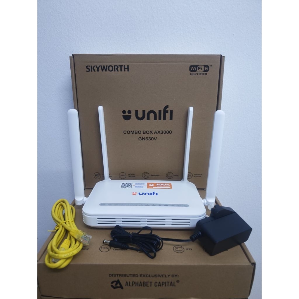 SKYWORTH Combo Box AX3000 GN630V Unfi Wi-Fi Easy Mesh Router （ Second ...