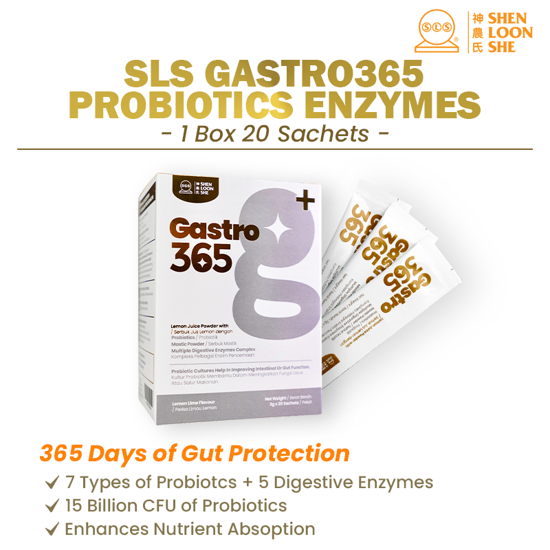SLS Gastro 365 Probiotics 神农氏 益多宝 酵素益生菌 肠胃 消化不良 胃胀风 (1 Box x 20 Sachets ...