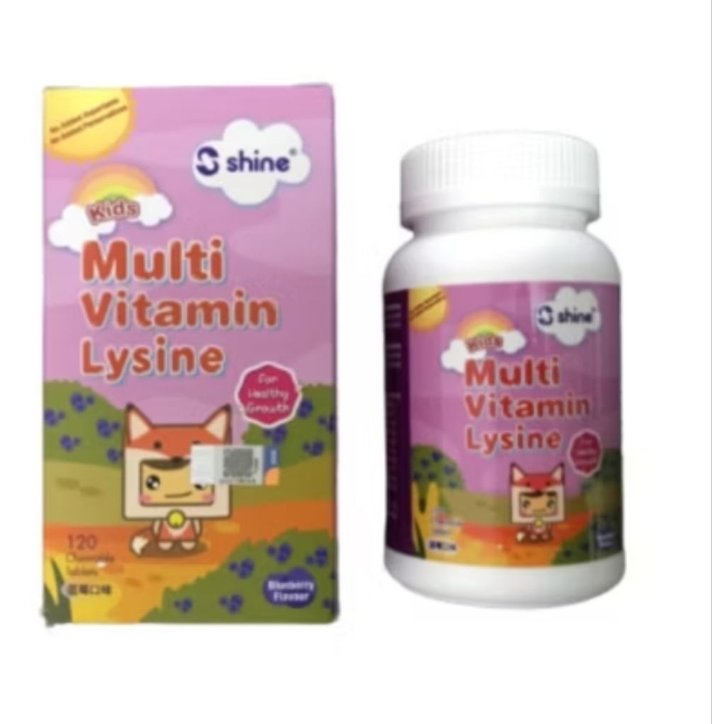 Shine kids Multivitamin with Lysine Strawberry 120s | Shopee Malaysia