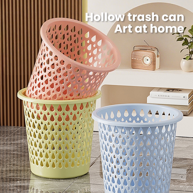 Hollow Out Garbage Bin Plastic Circular Storage Bin Large Capacity ...