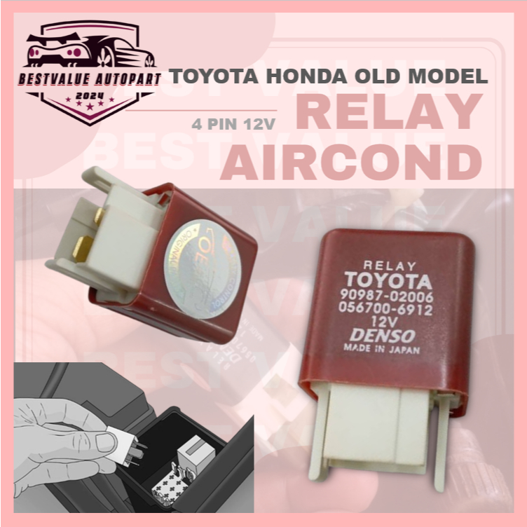 RELAY AIRCOND 4 PIN 5 PIN 12V TOYOTA HONDA OLD MODEL RELAY AIRCOND HEAD ...