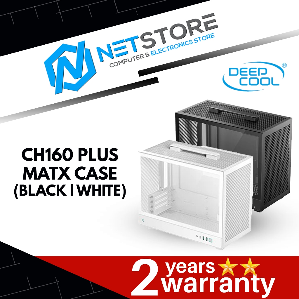 DEEPCOOL CH160 PLUS MATX CASE - (BLACK | WHITE) | Shopee Malaysia
