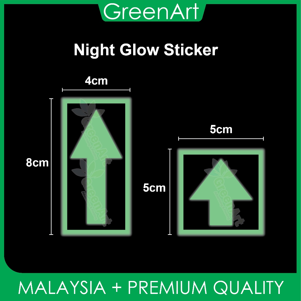 Arrow sticker Glow in the dark Direction sticker Arrow guide sticker ...