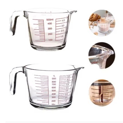 (READY STOCK) Heat Resistant Microwave Safe Jug Cawan Sukat Kaca ...